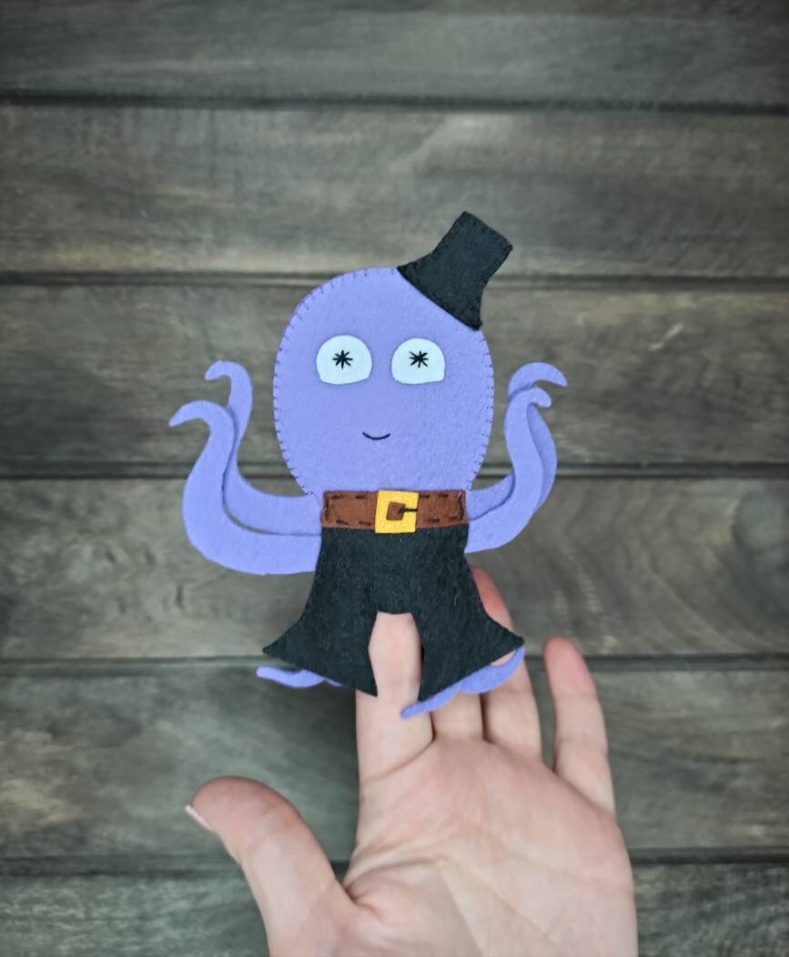 Felt Sea Animals Finger Puppets, Shark; Starfish; Jellyfish; Crab ...