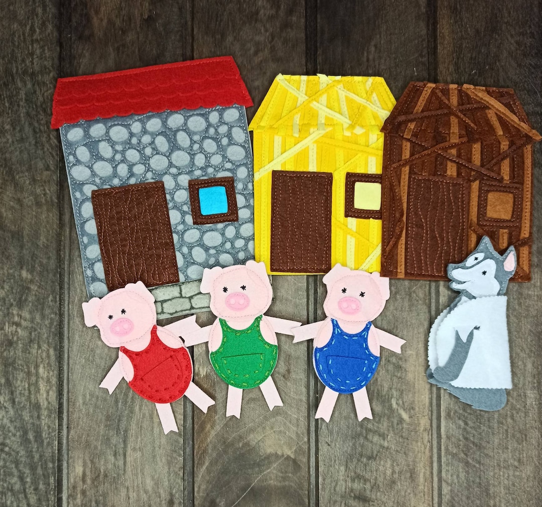 Felt Finger Puppet Three Little Pigs - Etsy