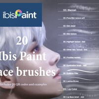 Pincéis Ibis Paint, pincéis para iPad, retrato, pacote de pincéis faciais, pincéis digitais de ...