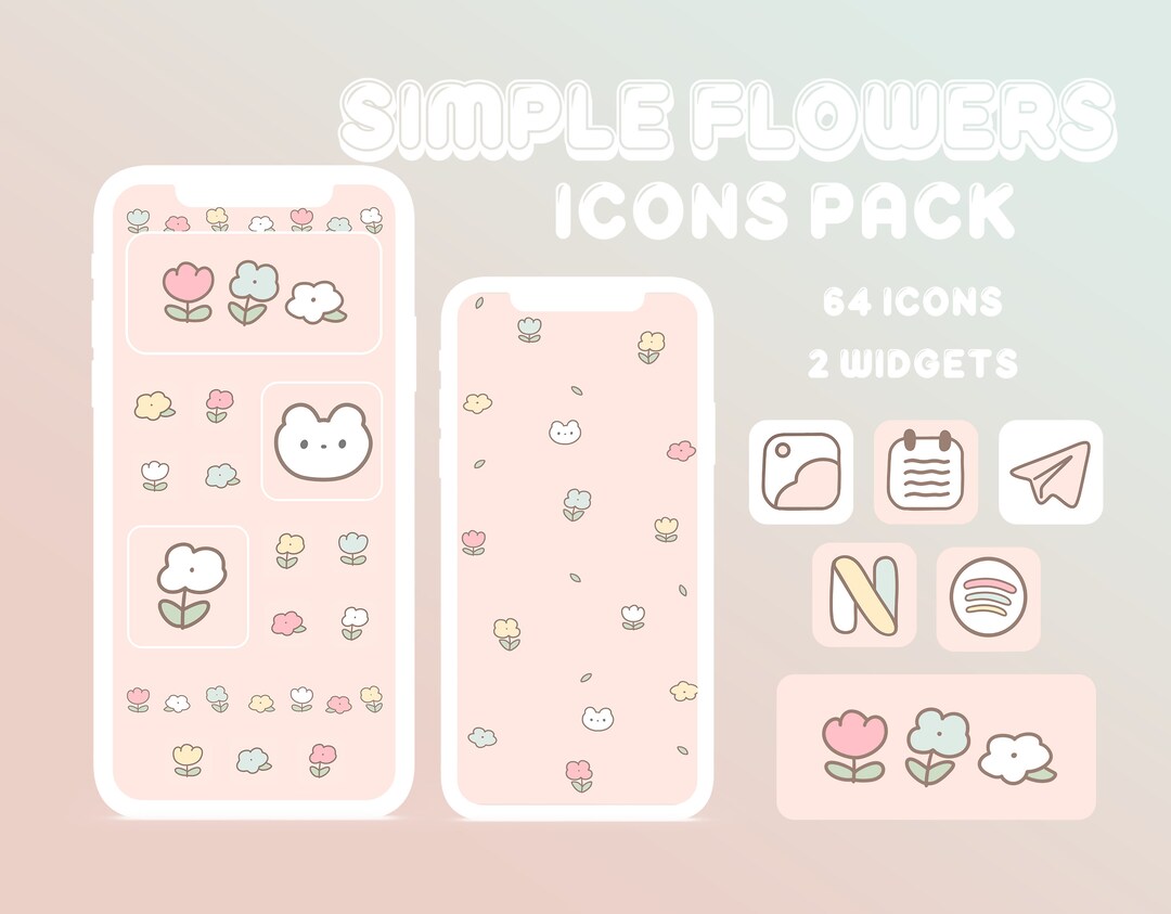 Simple Flowers IOS Ipados and Android Icons Pack - Etsy