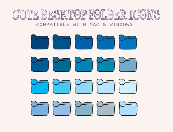 20 Blue Desktop Folder Icons for MAC and WINDOWS Desktop - Etsy