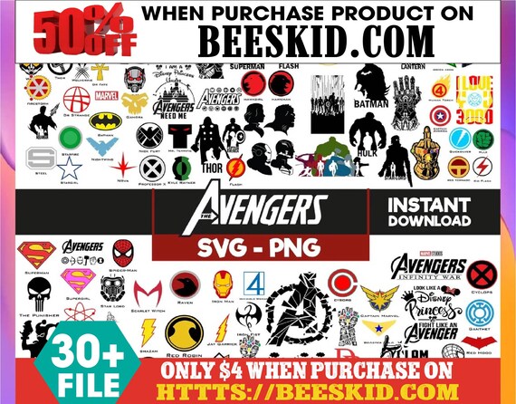 Marvel SVG Bundle Marvel SVG Mega Bundle Superhero Svg - Etsy