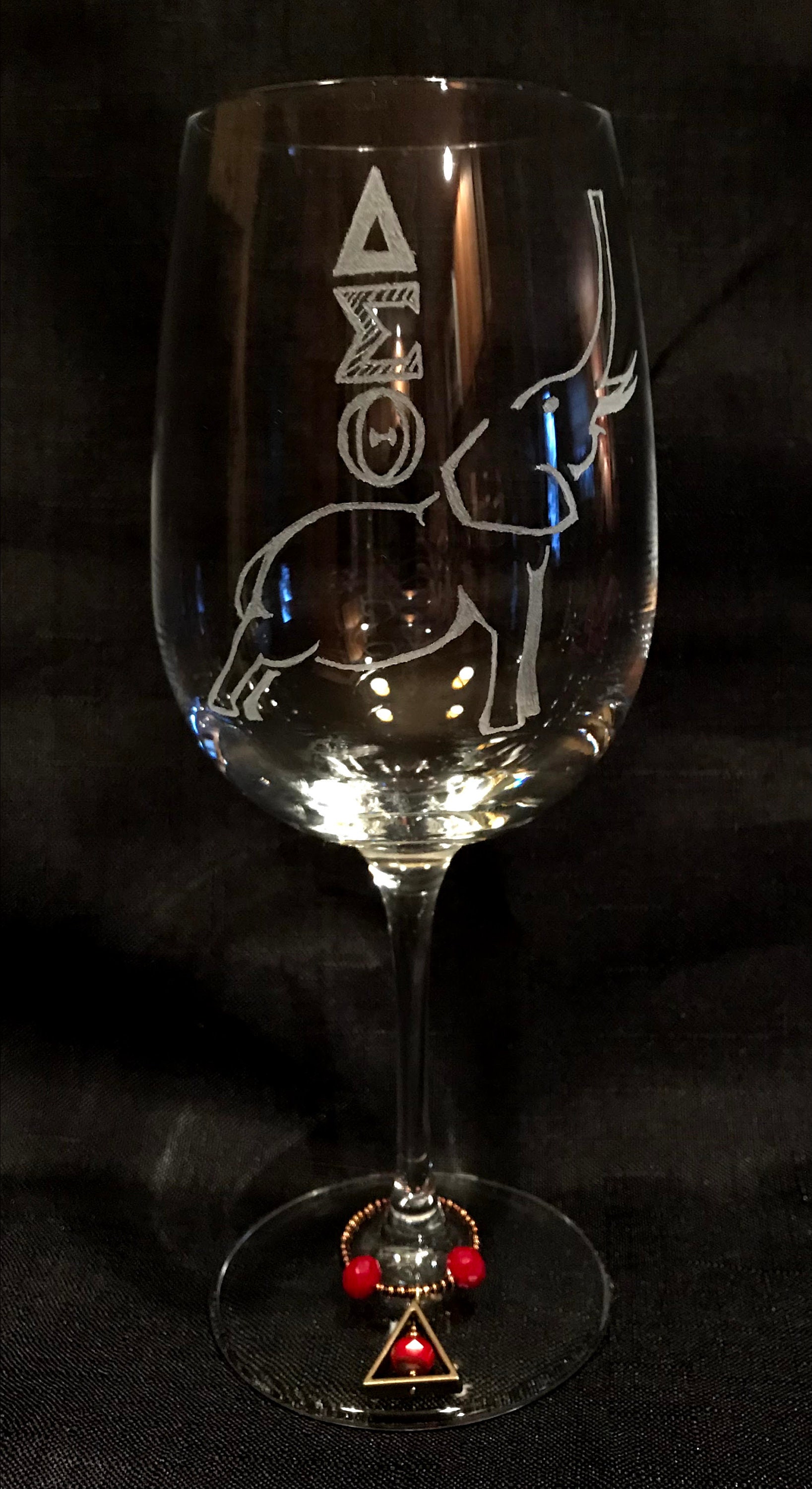 Delta Sigma Theta Inspired Wine Glass,delta Sigma Theta Glass,engraved ...