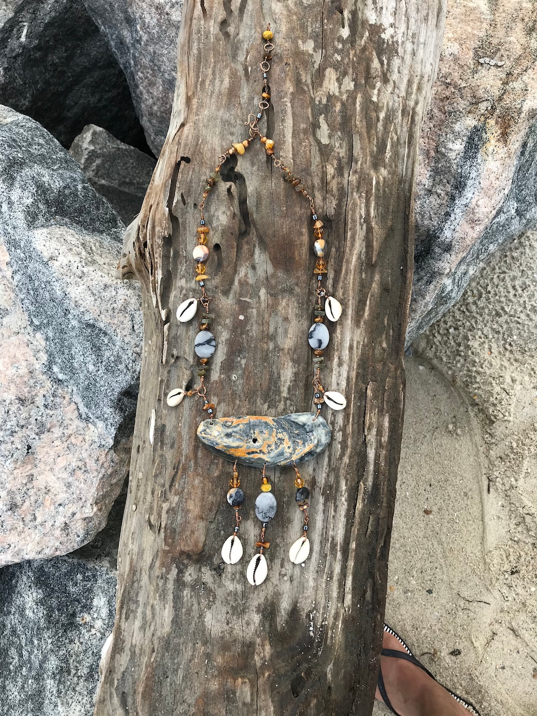 Large Stunning Oyster Shell Necklace, Unique Oyster Necklace, Oyster ...