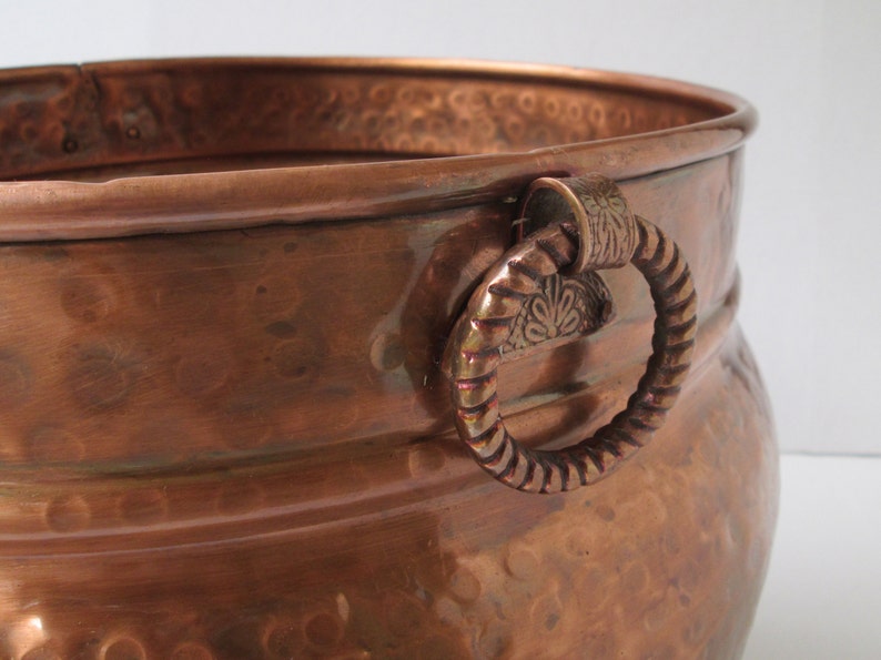 Large Solid Copper Planter 15D x 14H Hand Hammered | Etsy