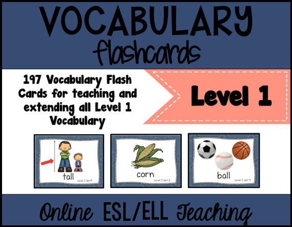 Online ESL Teaching VIPKID Level 1 Vocabulary Prop Cards - Etsy