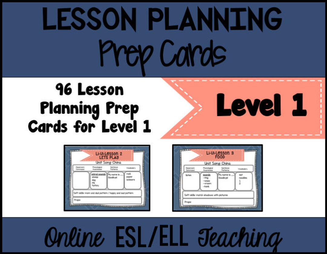 Online ESL Teaching Lesson Prep Cards (VIPKID Level 1) - Etsy