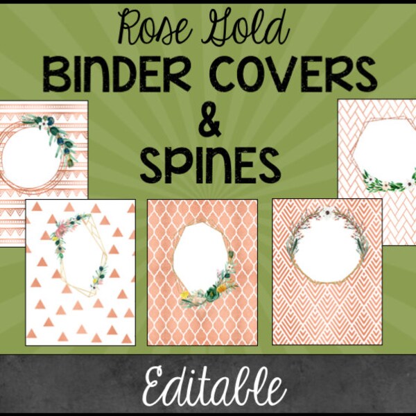 Rose Gold Binder Covers - Etsy
