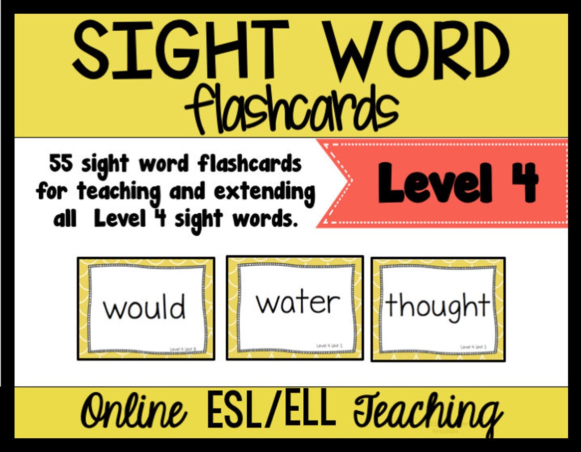 Online ESL Teaching Sight Words VIPKID Level 4 | Etsy