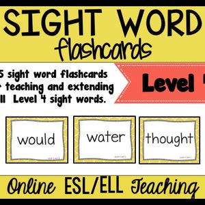Online ESL Teaching Sight Words (VIPKID Level 4) - Etsy