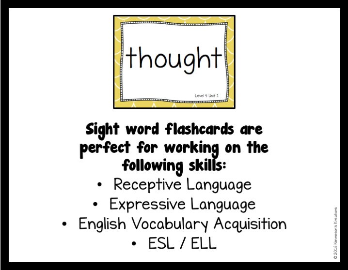 Online ESL Teaching Sight Words VIPKID Level 4 - Etsy