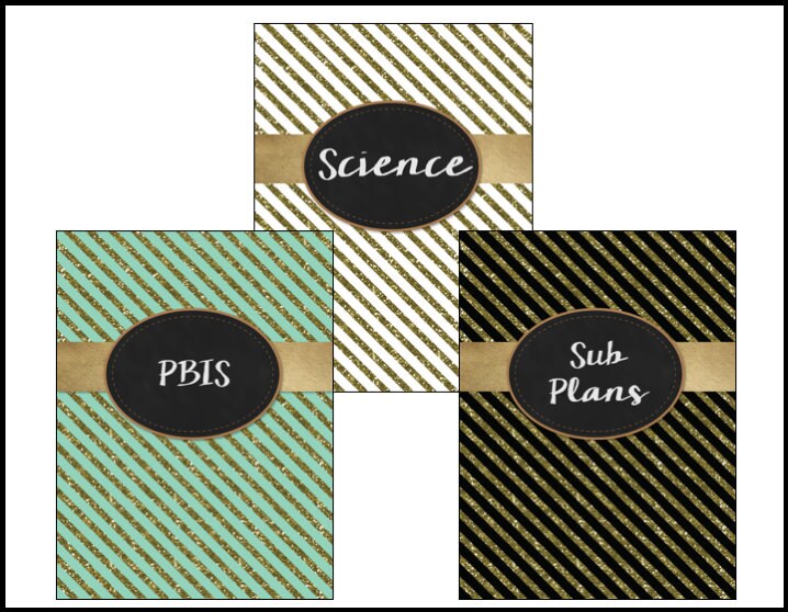 Editable Binder Covers and Spines Glitter | Etsy