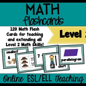 Online ESL Teaching Math Flashcards vipkid Level 2 | Etsy