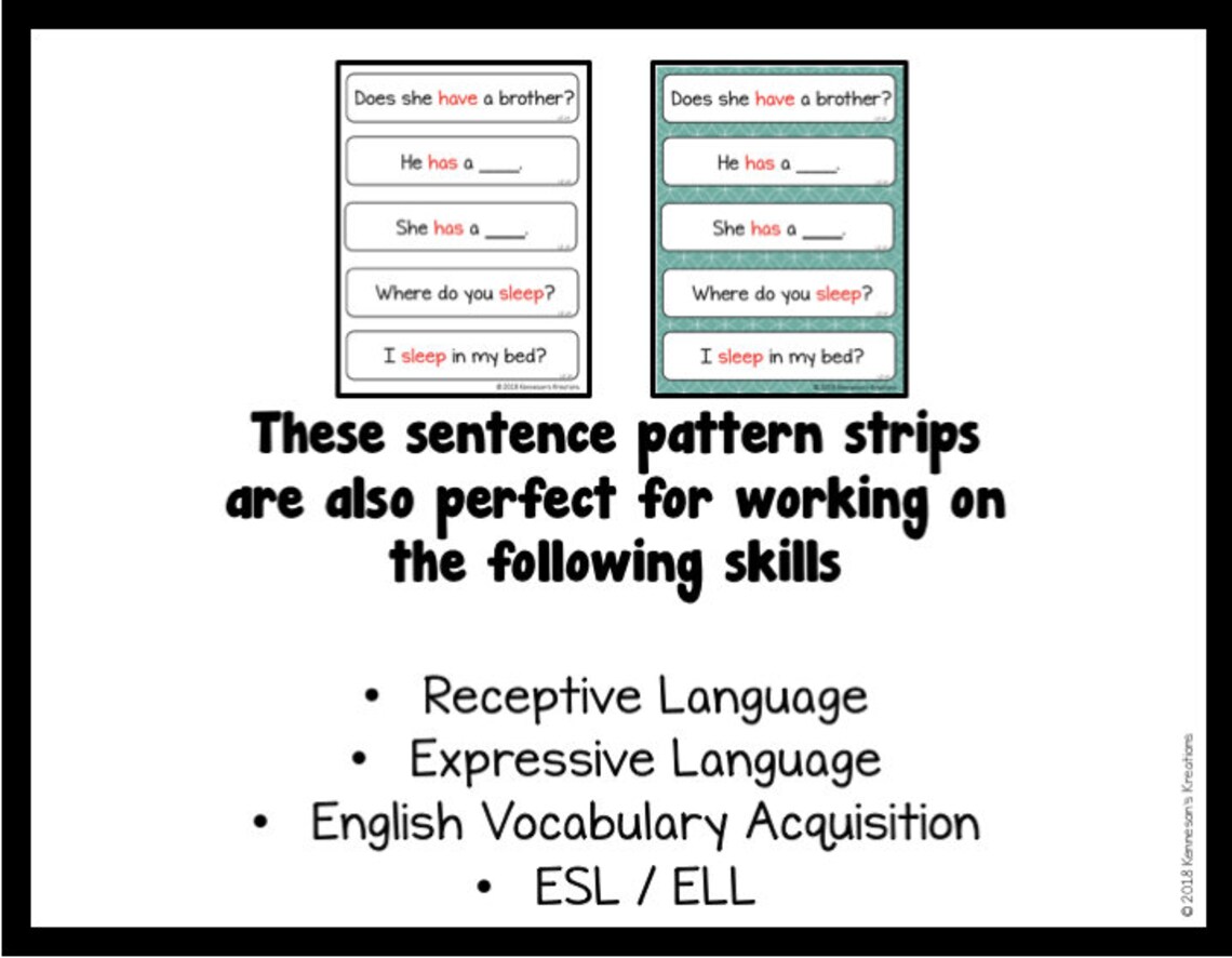 Online ESL Teaching Sentence Patterns INTERACTIVE Vipkid - Etsy