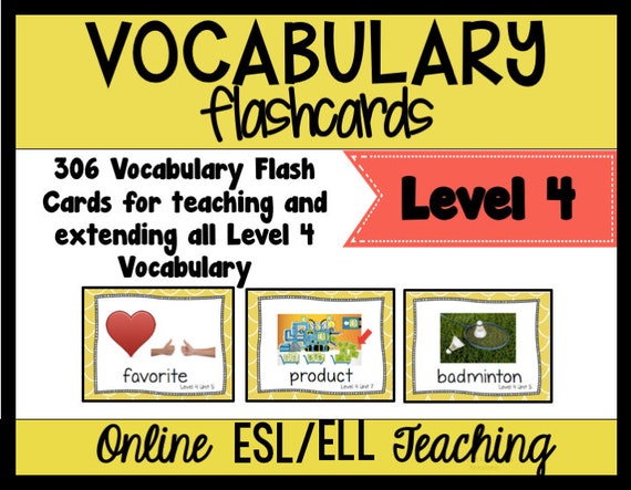 Online ESL Teaching Vocabulary Flashcards vipkid Level 4 | Etsy