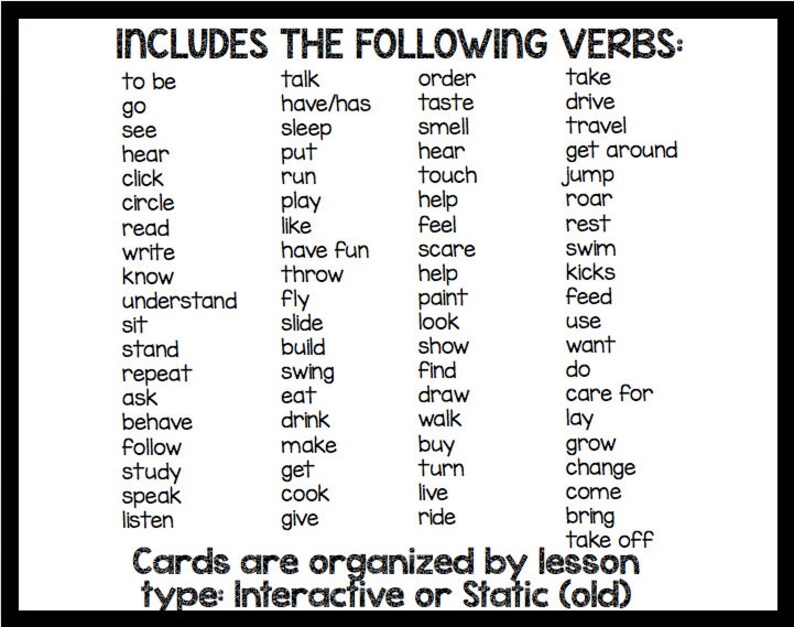 Online ESL Simple Present Tense Verb Conjugation Charts VIPKID Level 2 ...