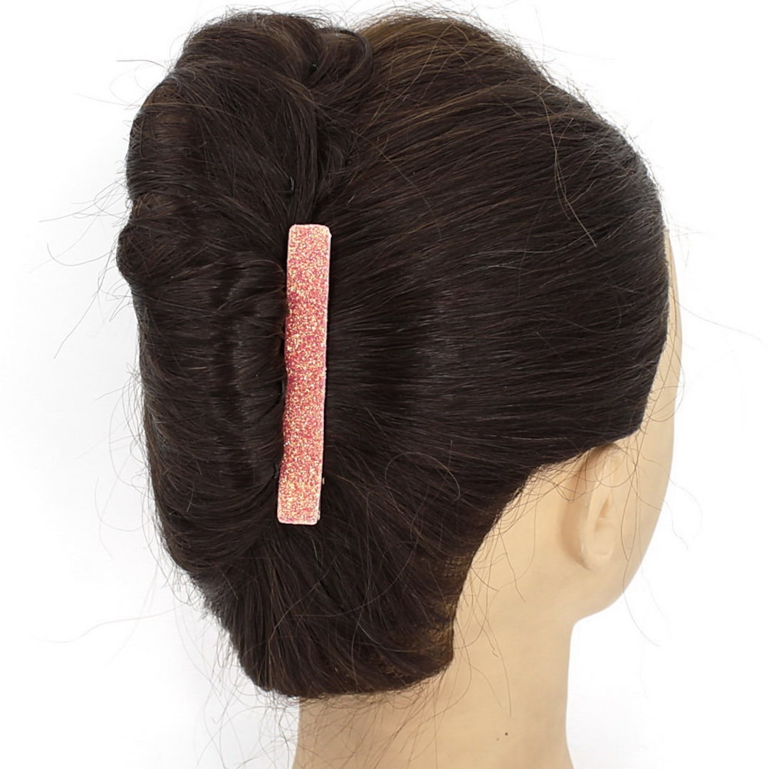 Glitter Hair Clip 8cm, Hair Accessory - Coral - Etsy