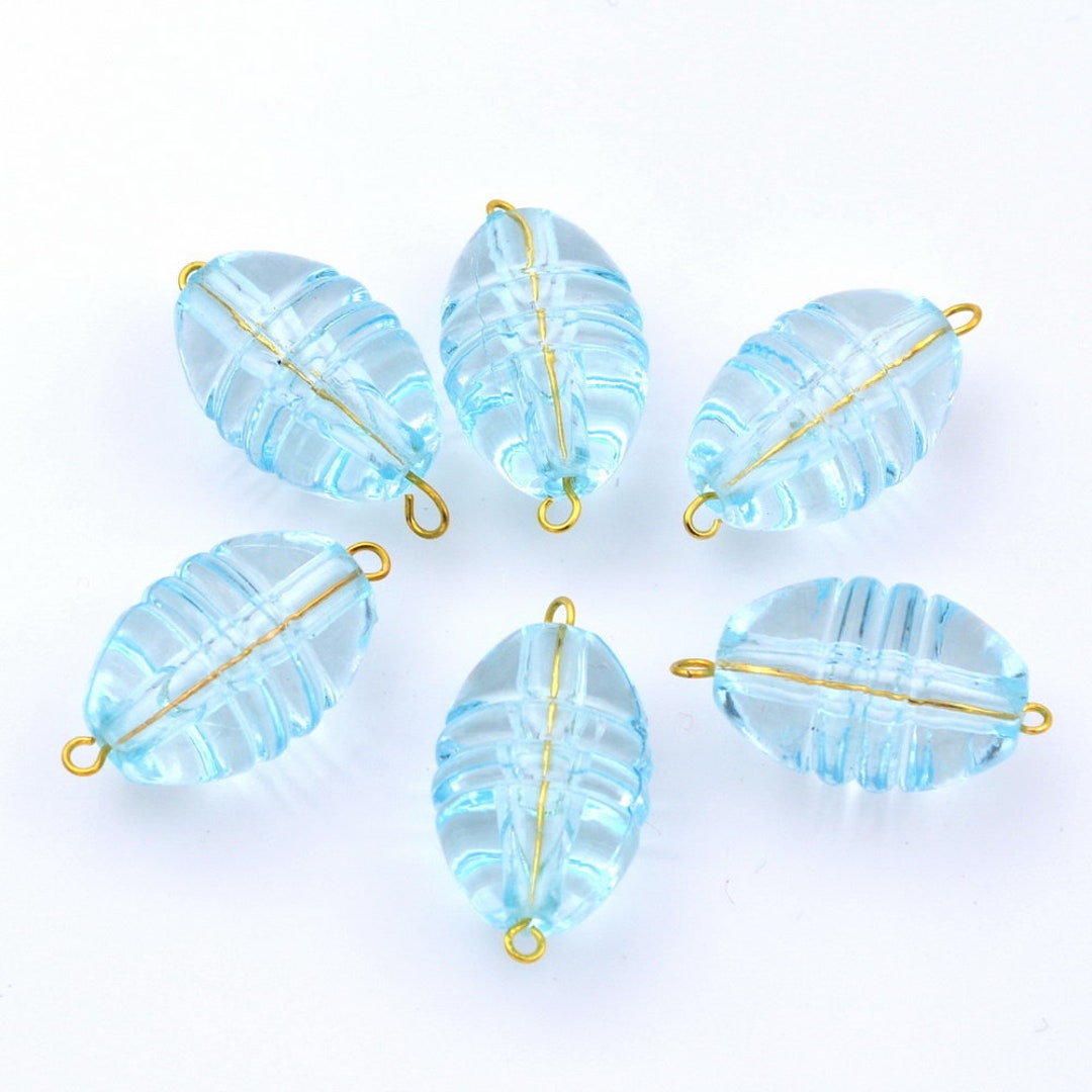 Set of 10 Oval Acrylic Beads 23x16mm Transparent Blue - Etsy