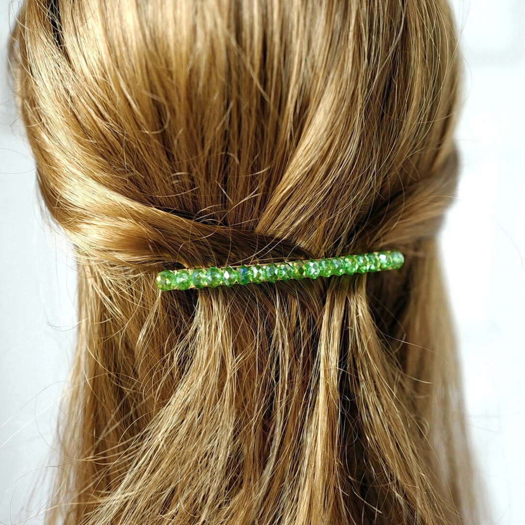 8.5cm Hair Barrette With Crystal Beads - Etsy