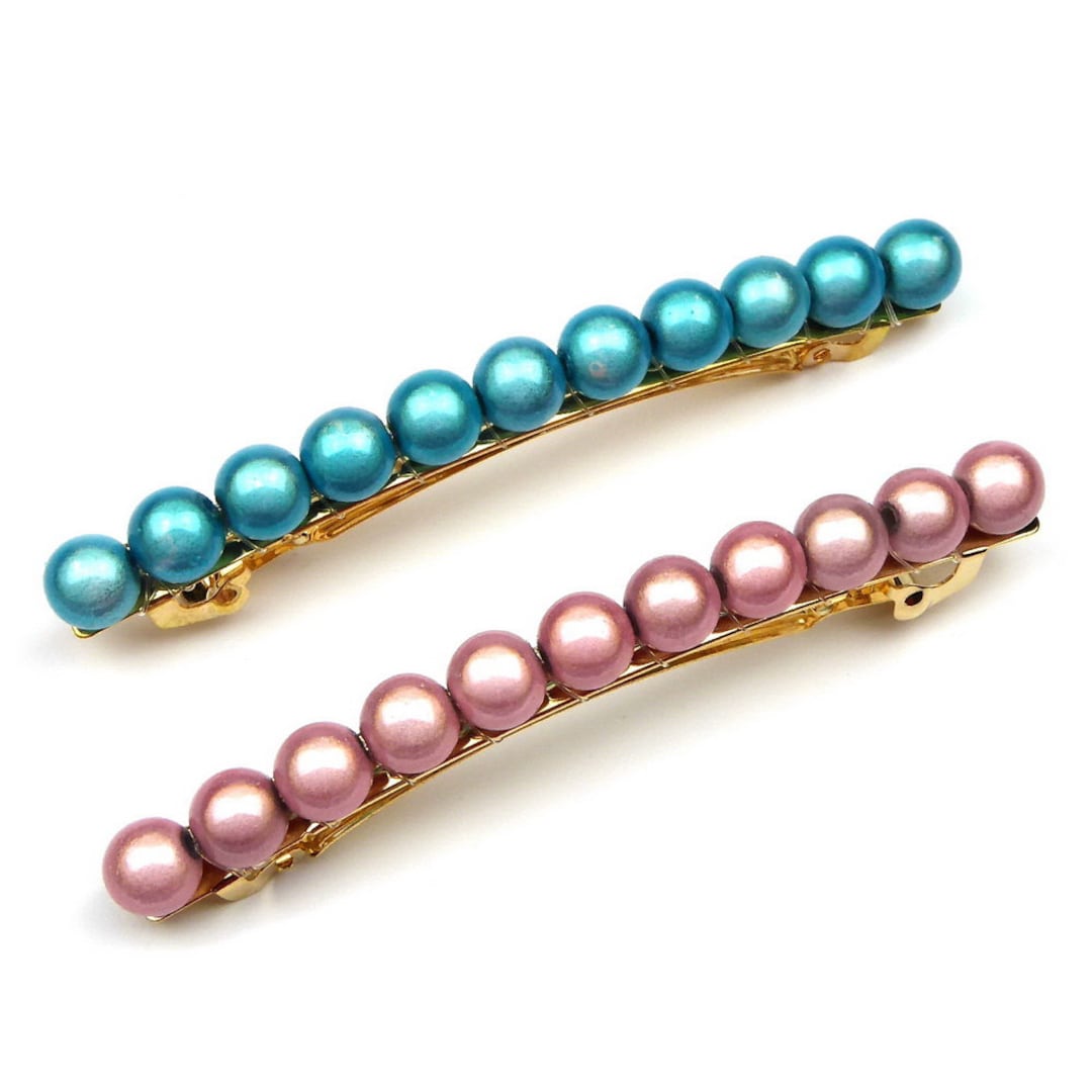 8cm Hair Barrette, Translucent Round Beads - Etsy