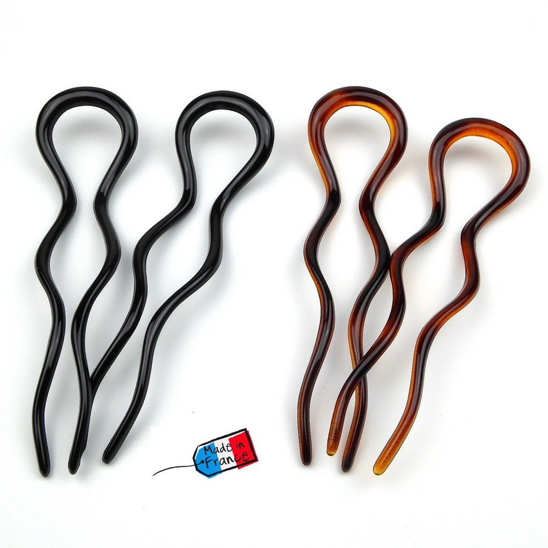 Set of 2 Wavy Hair Pins 13cm Made in France - Etsy