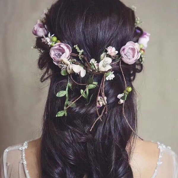 Couronne de fleur rose - Etsy France