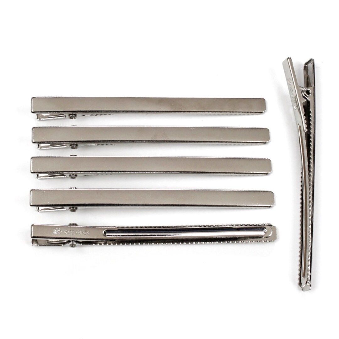 6 Flat Metal Crocodile Hair Clips 8cmx0.5cm - Etsy