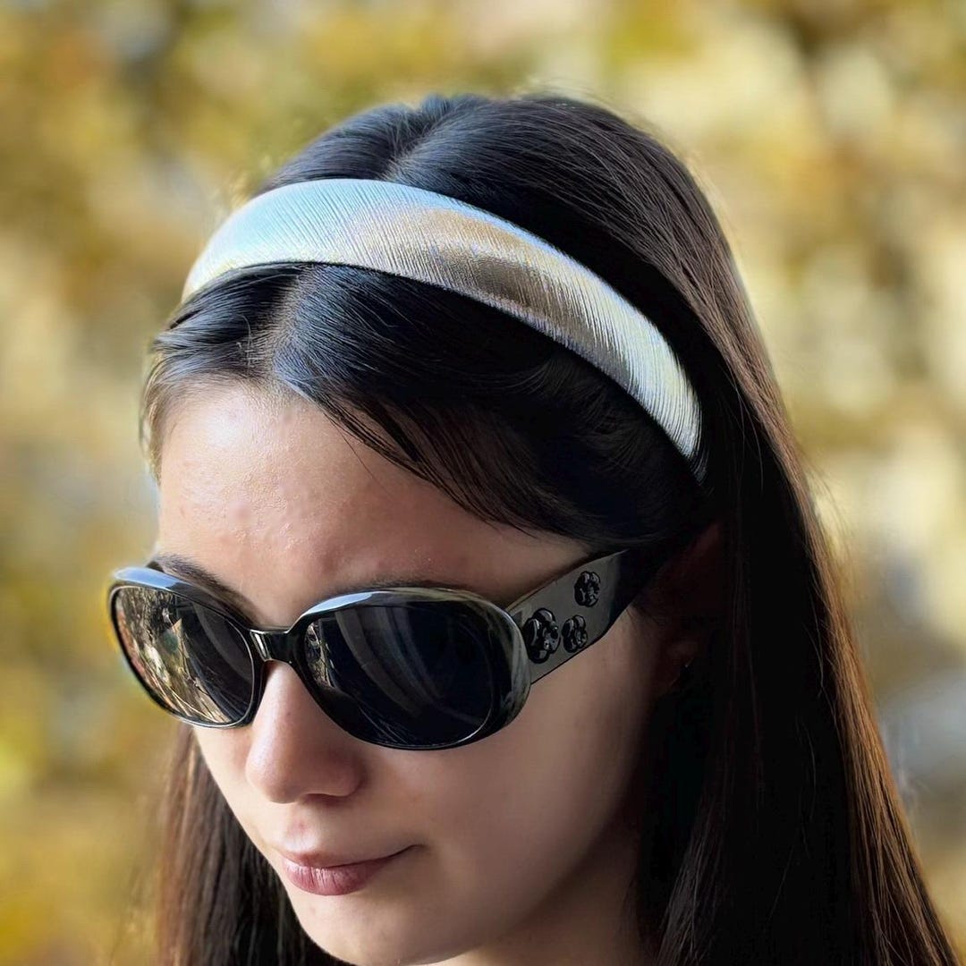 Metallic Fabric Hair Band, Width 3cm, in Black, Gray or Silver - Etsy