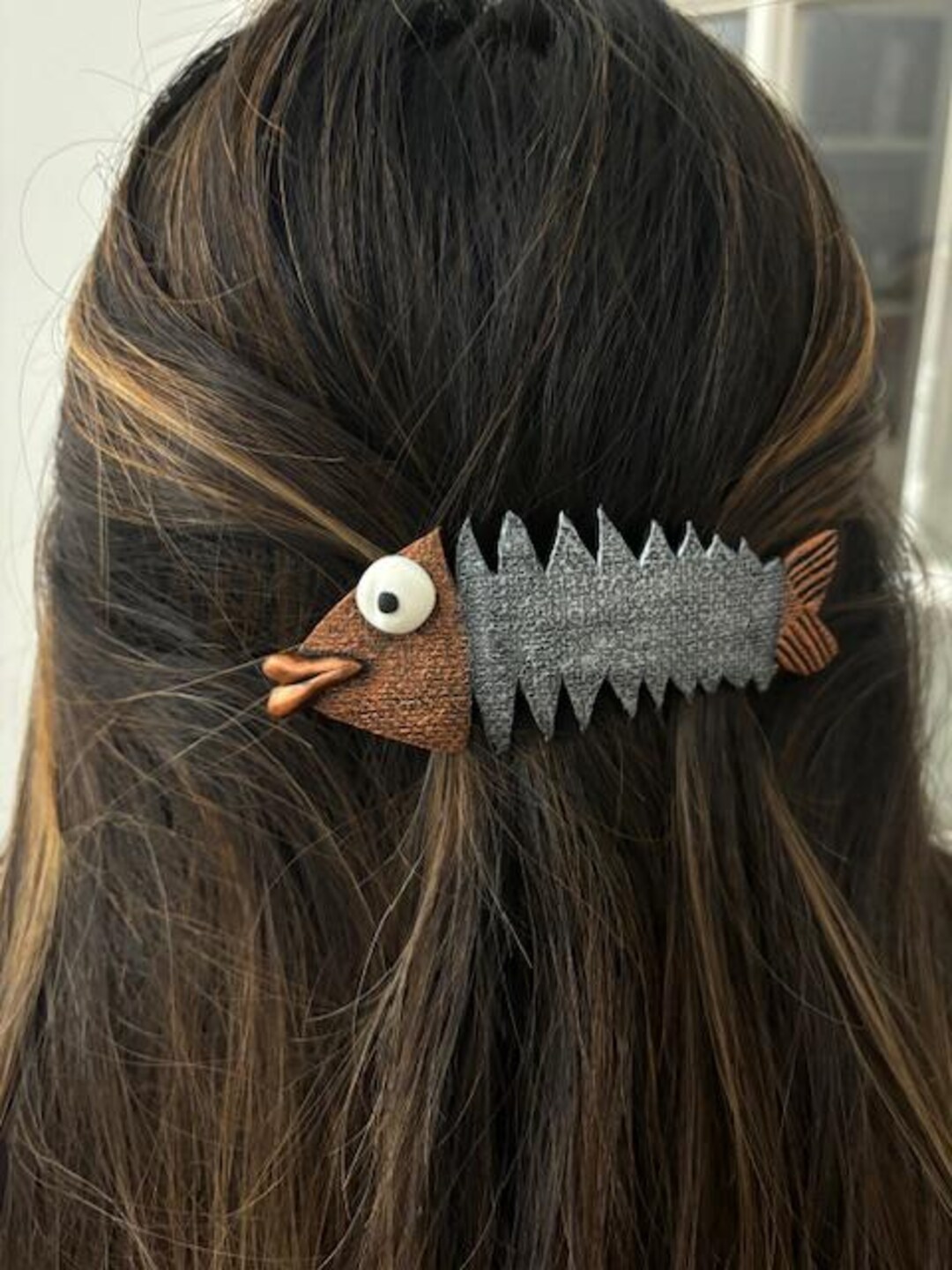 Polymer Clay "fishbone" Hair Clip - Etsy Australia