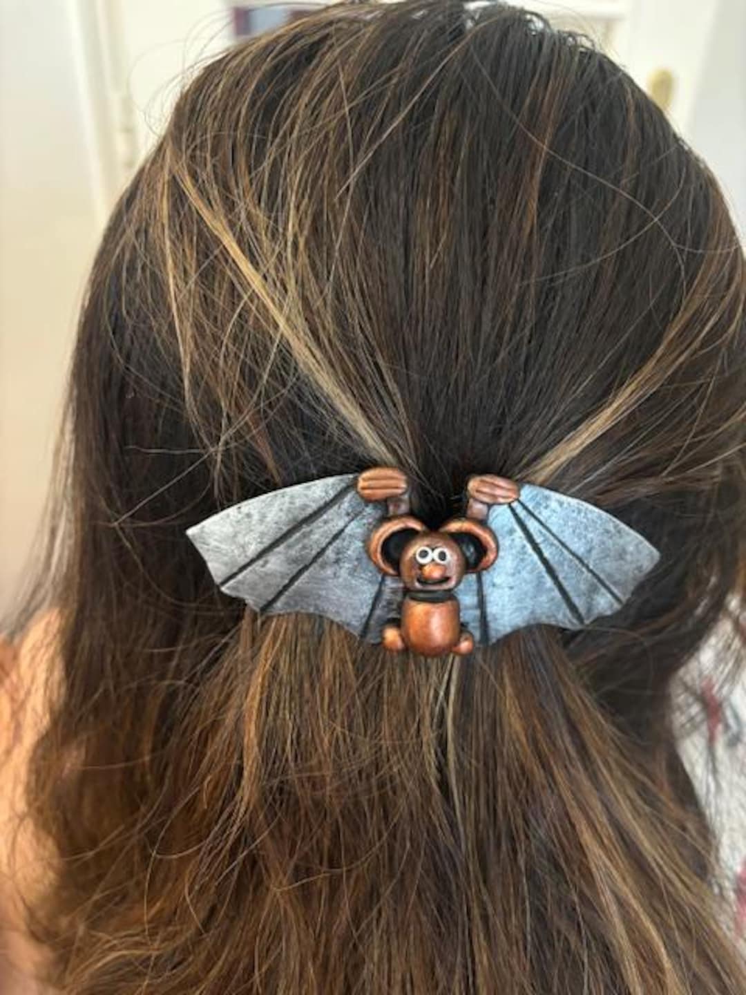 Polymer Clay bat Hair Clip - Etsy