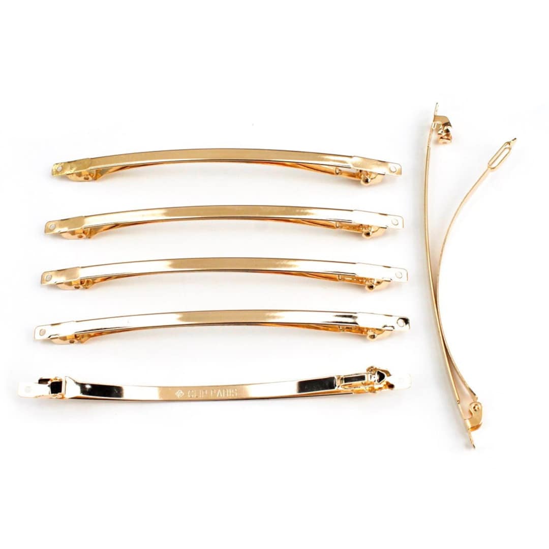 10 Thin Bars 10cmx0.3cm clip Paris in Gold or Silver Metal, Hair ...