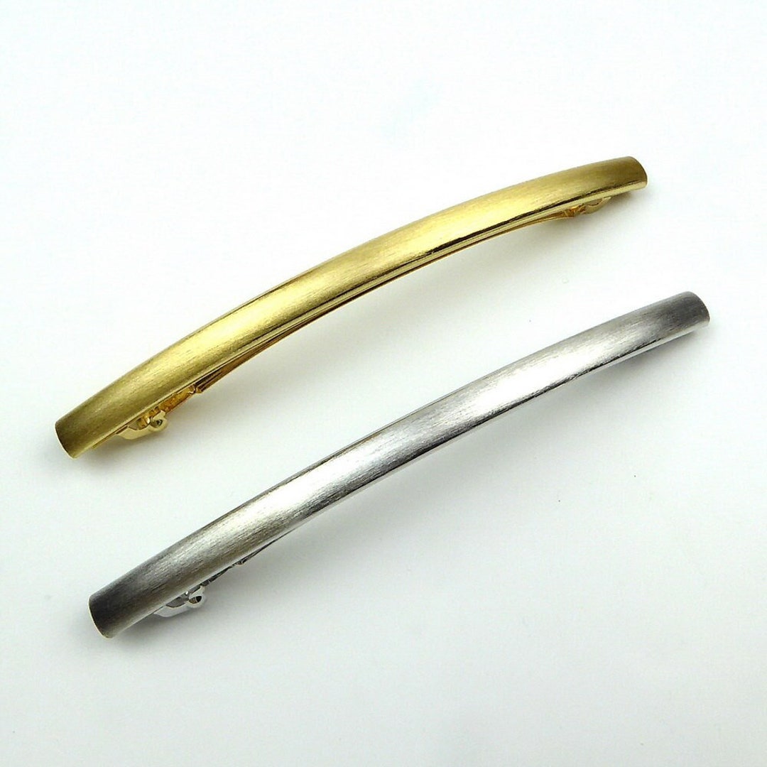Long Hair Barrette in Brushed Metal 12.6cm, Sober and Modern Hair ...