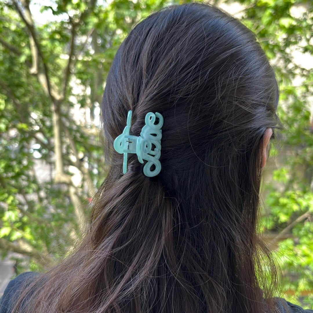 Small Hair Clip "love" Made in France 5.5cm, Hair Accessory French ...