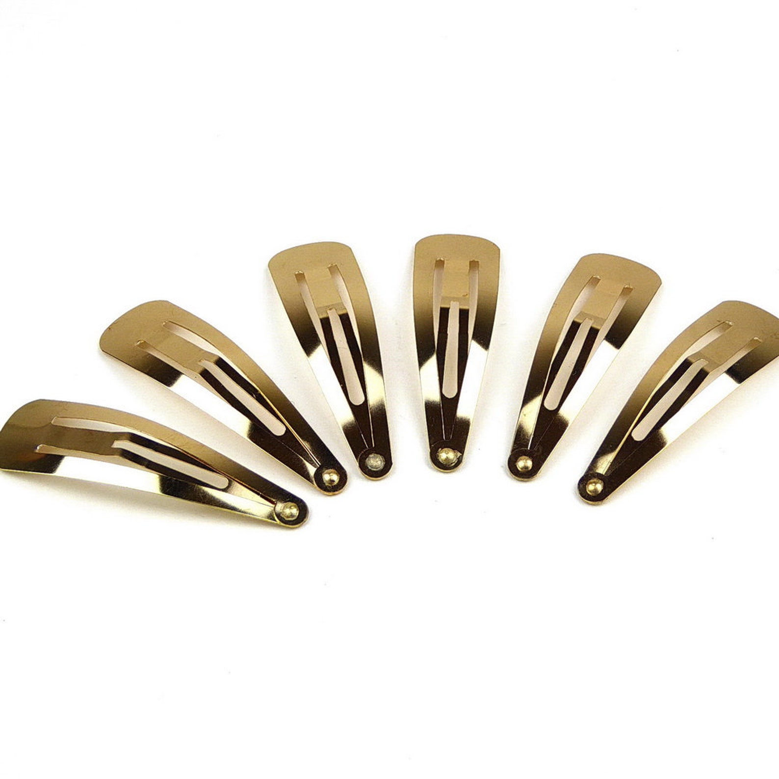 Lot 6 Hair Clips Click Gold Clack 5.8cm | Etsy