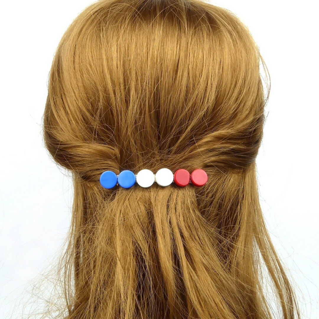 Hair Barrette 7cm, Flat Round Beads - Etsy