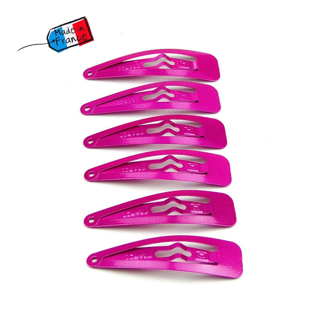 Set of 6 Click-clack Hair Clips Made in France 5cm Fushia - Etsy