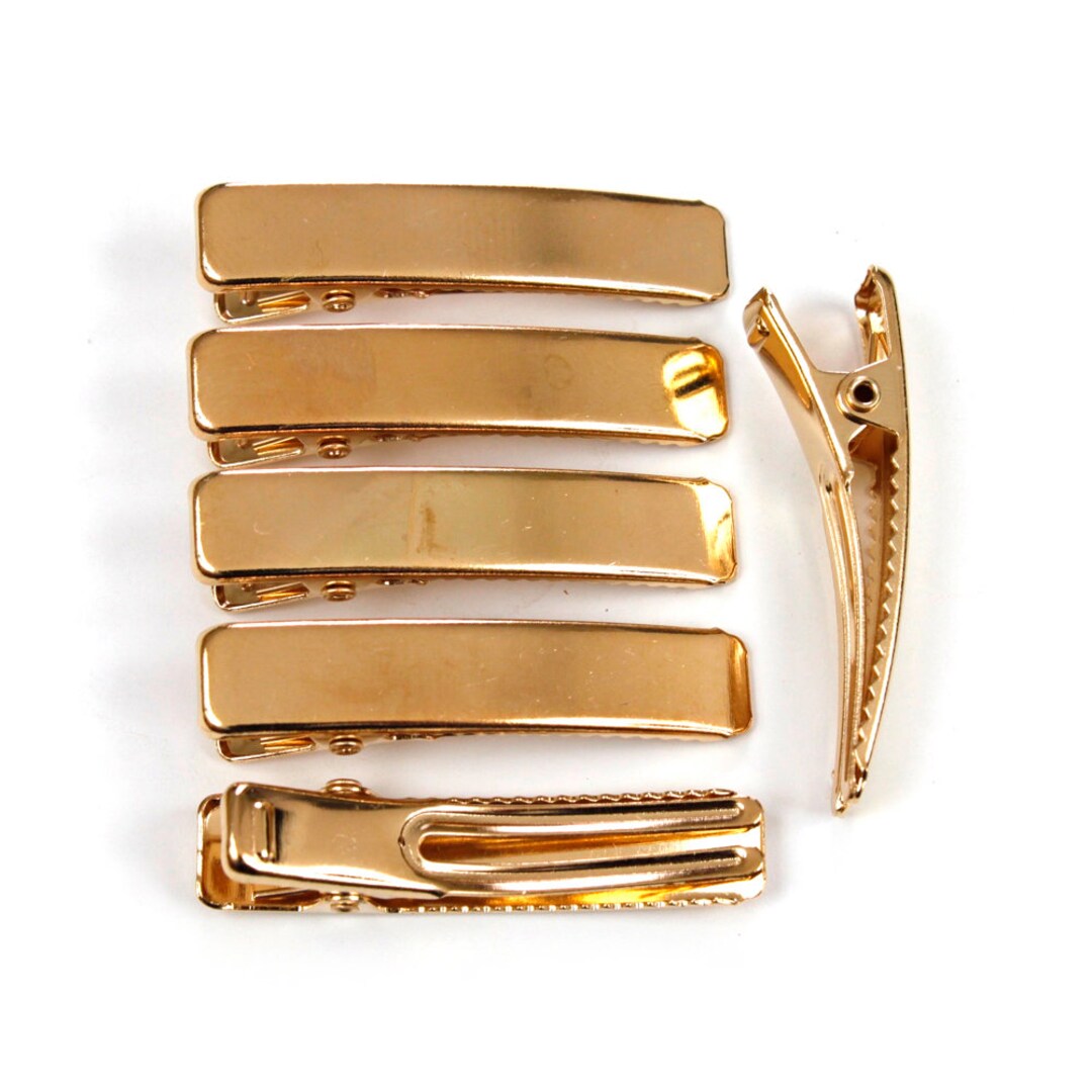 10 Small Flat Crocodile Hair Clips in Gold Metal 3.5cmx0.7cm - Etsy