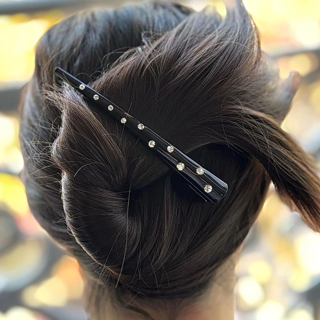 Large Concorde Hair Clip Studded With Rhinestones, 13cm - Etsy