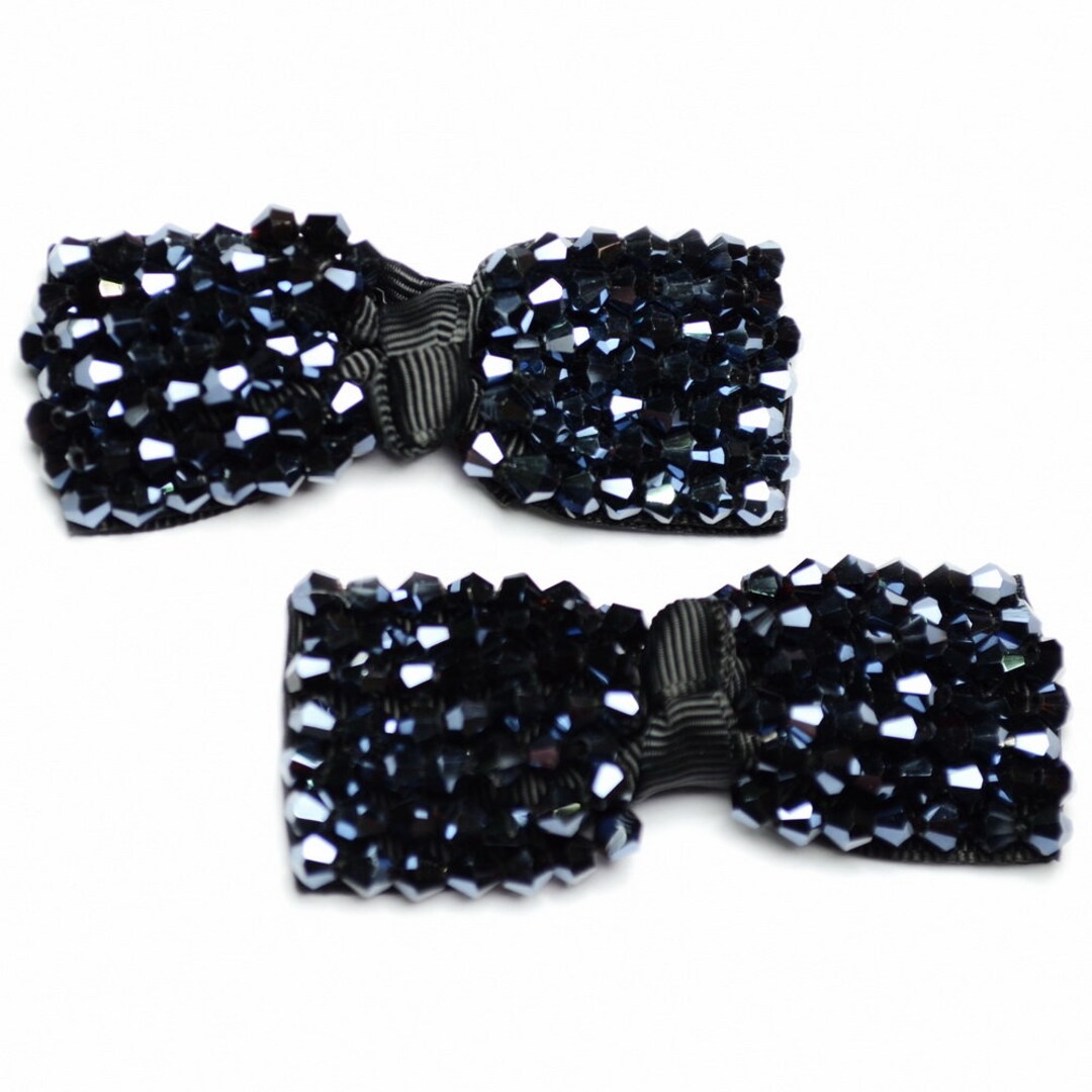 Lot of 2 Knots Satin Embroidered Beads Tops 6.5x2.5cm Bluish - Etsy