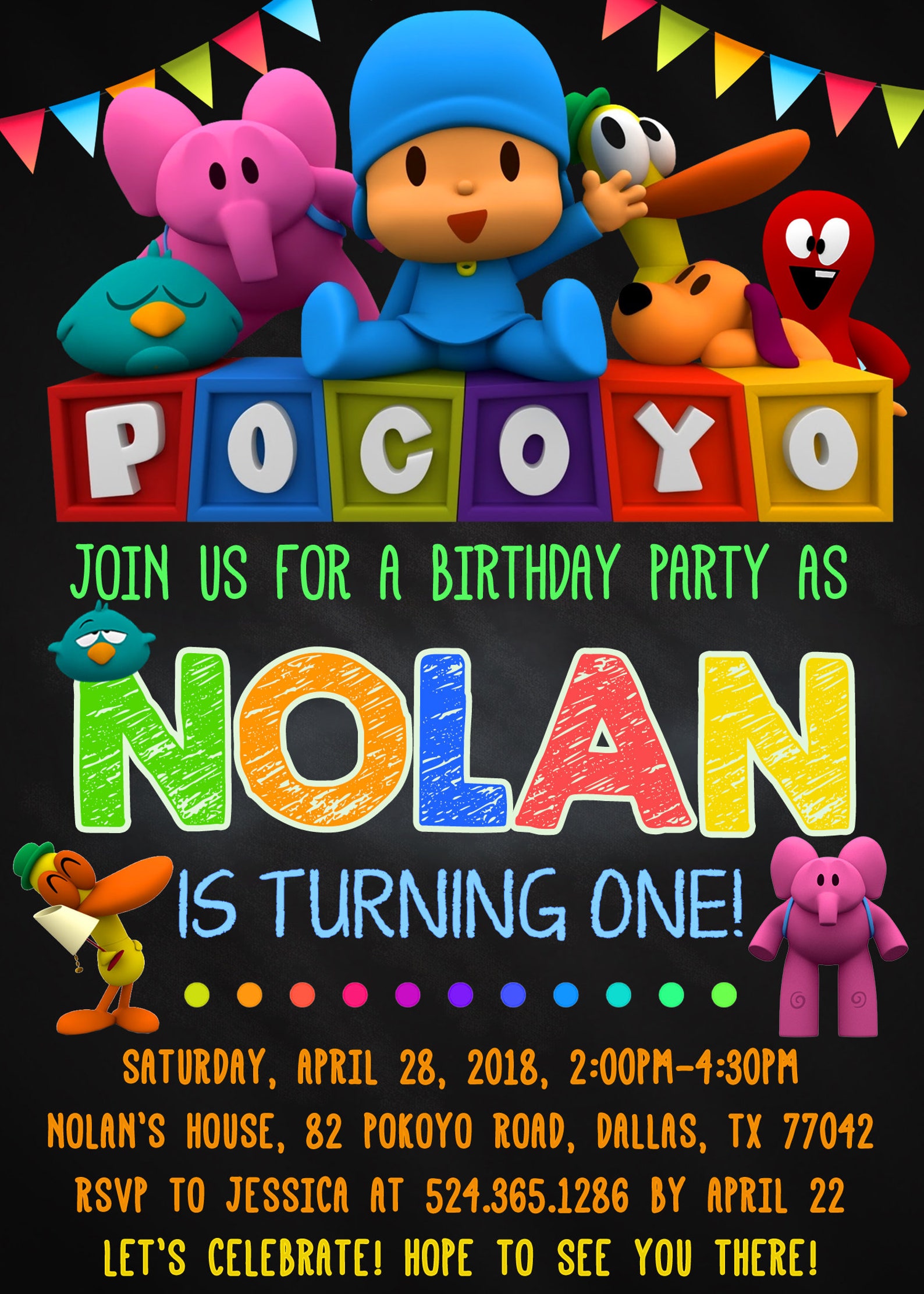 Pocoyo Invitation Pocoyo Birthday Party Invite - Etsy Canada