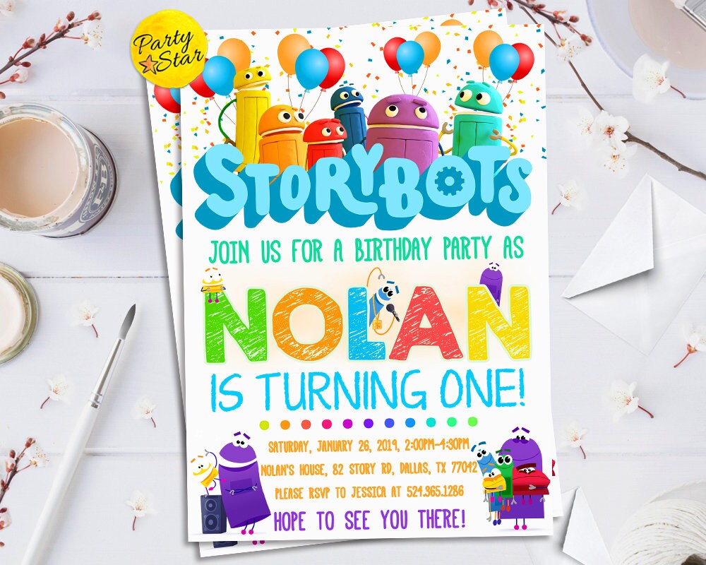 Invitations Paper StoryBots Birthday Invitation StoryBots Invitation ...
