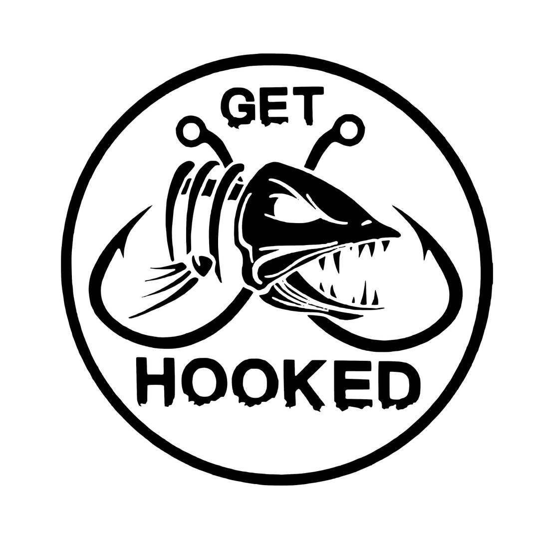 Get Hooked Fishing Sticker Decal Fisherman - Etsy