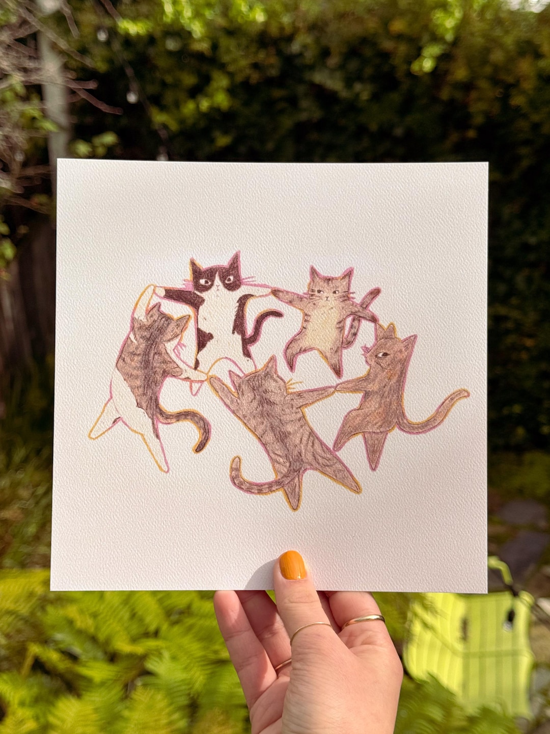 Cat Dance Art Print | 8x8 Inch | Artist Signed - Etsy