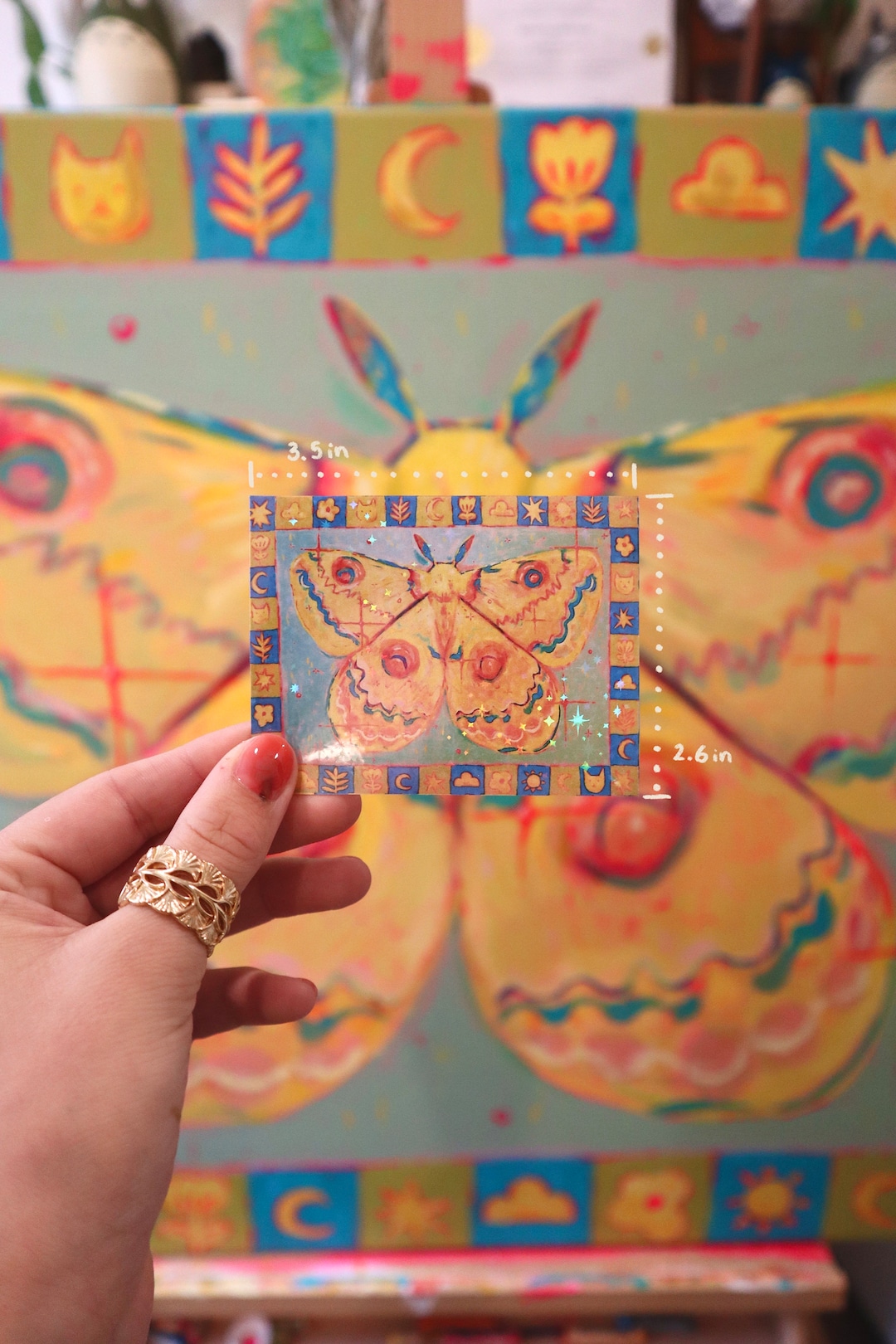 Moth Sticker | Bug | Holographic Star Sticker | Handmade | 2.6x3.5in ... Moth Sticker | Bug | Holographic Star Sticker | Handmade | 2.6x3.5in ...