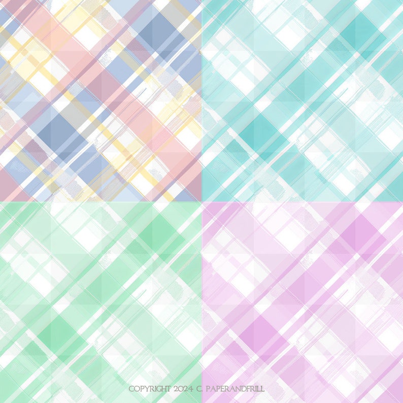 Faded Pastel Madras Plaid Seamless Patterns Bundle - Etsy