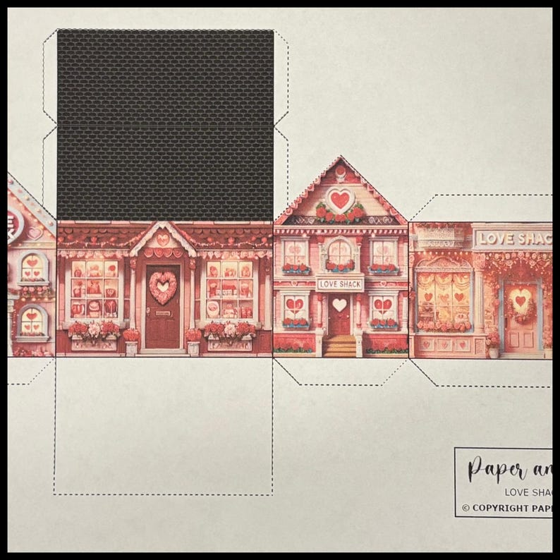 Printable Paper House Template | DIY Valentine’s Love Shack | Paper ...