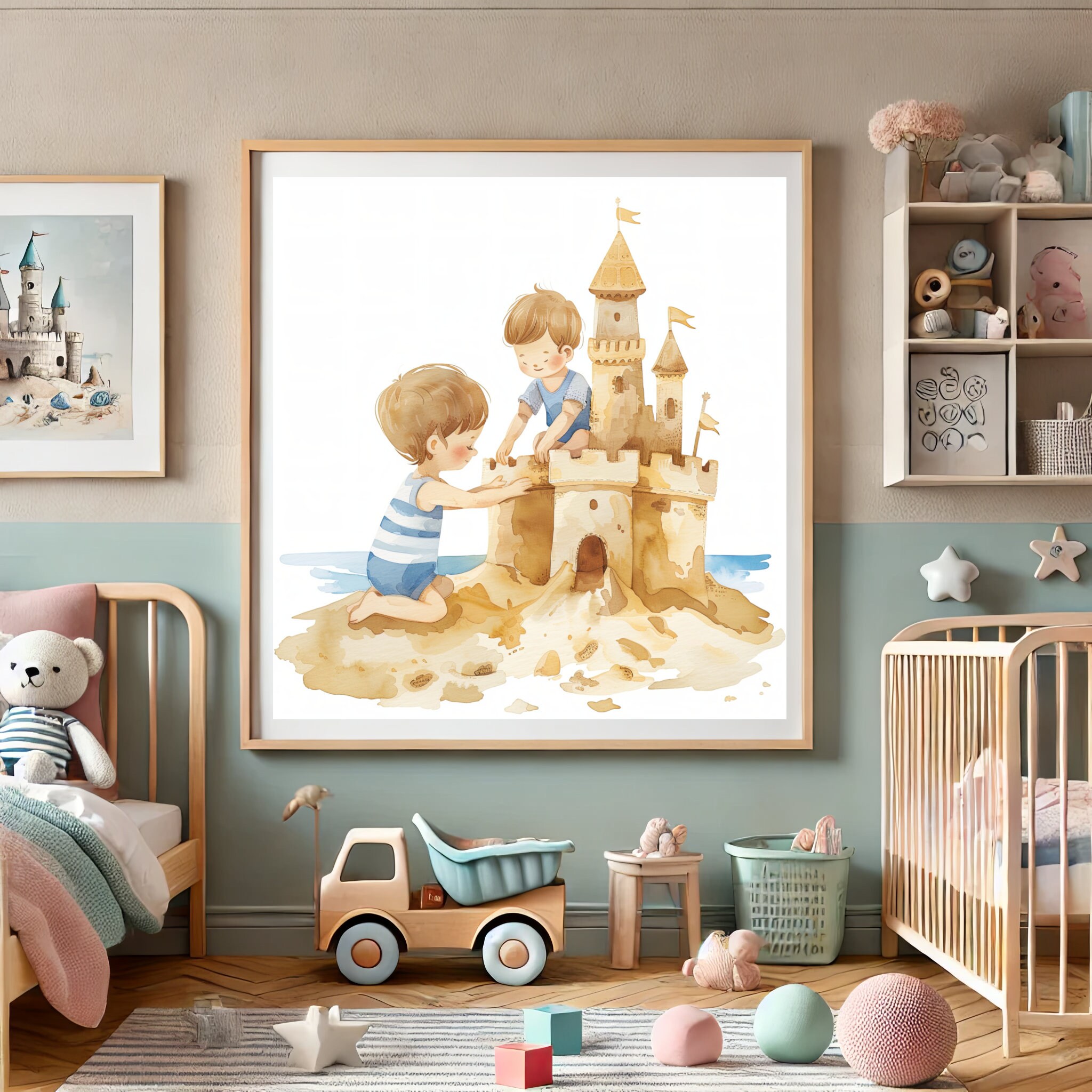 Playful Beach Fun Clipart - Set of 12 Watercolor Sandcastle ...