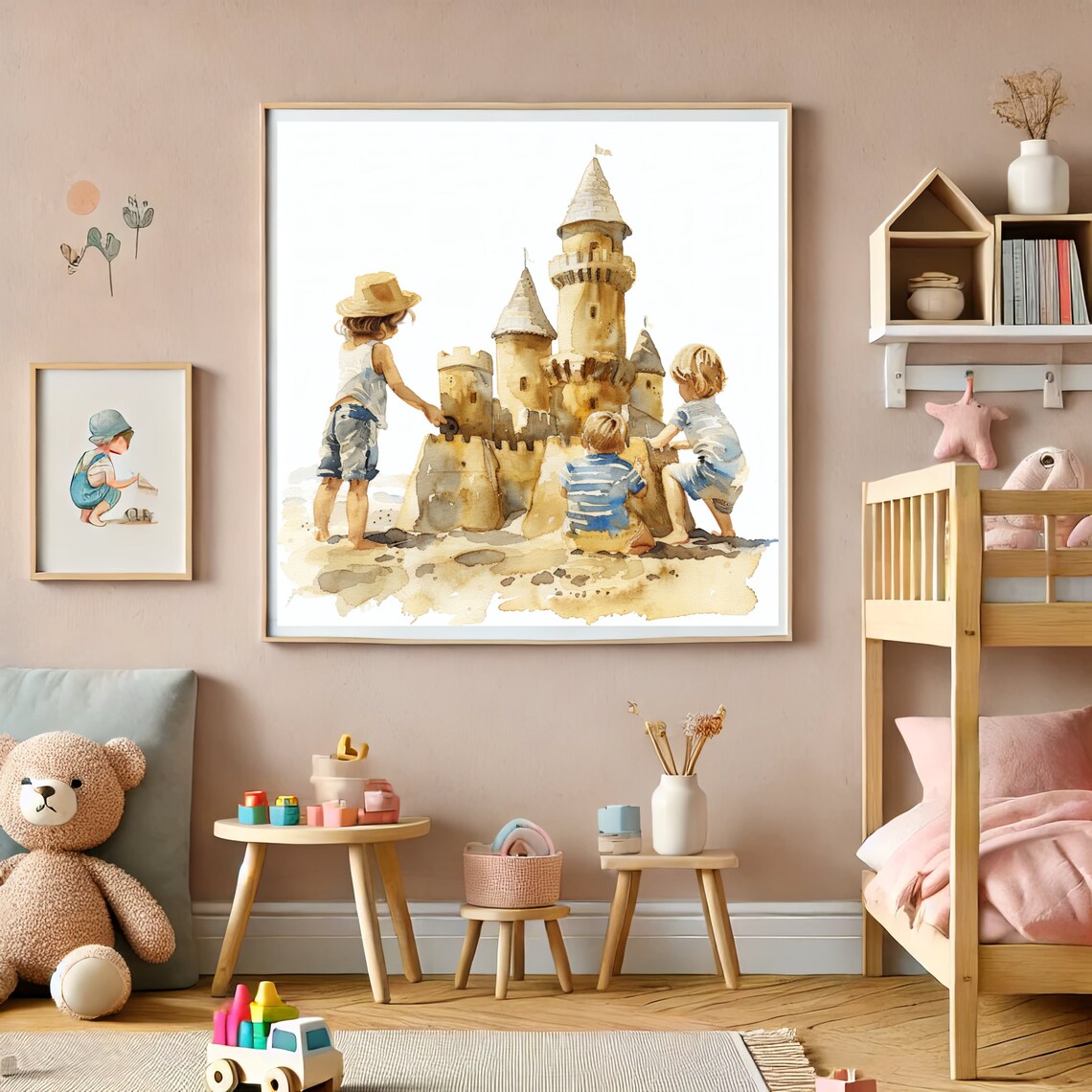 Playful Beach Fun Clipart - Set of 12 Watercolor Sandcastle ...