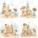 Playful Beach Fun Clipart - Set of 12 Watercolor Sandcastle ...