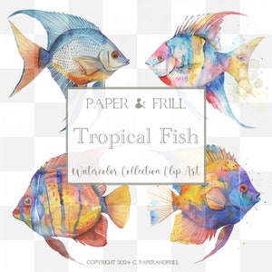 Vibrant Watercolor Tropical Fish Clipart Set - Etsy